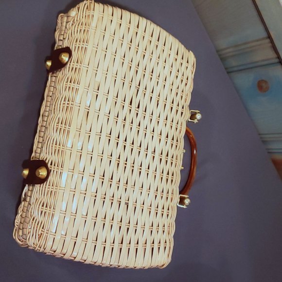 Unique Vintage | Bags | Vintage Seashell Wicker Box Purse New | Poshmark